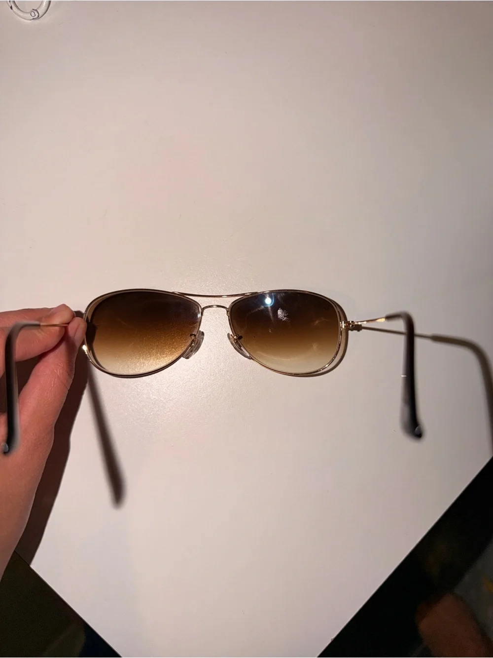 Ray-Ban | Accessories | Rayban Womens Gold Aviator Sunglasses With ...